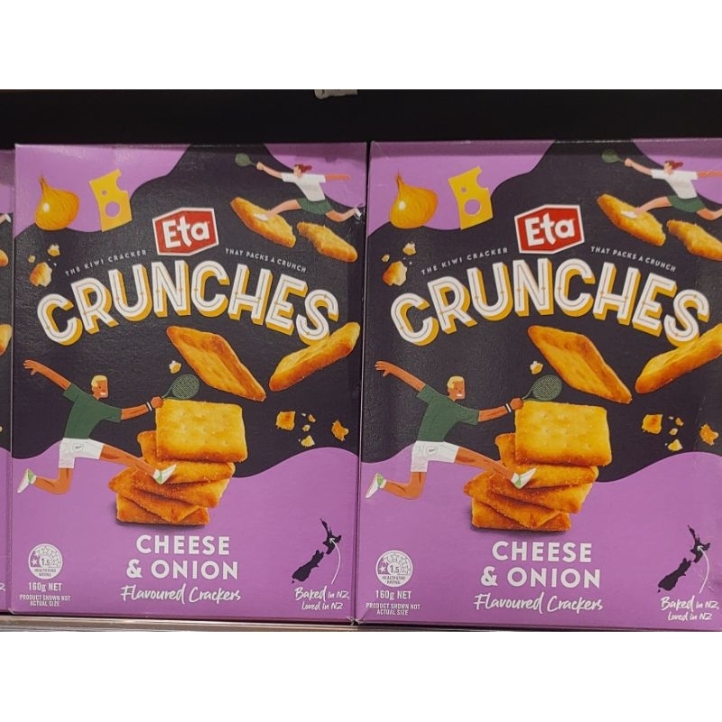 (New Zealand) Eta Crunches Cheese & Onions Crackers 160g | Shopee Malaysia