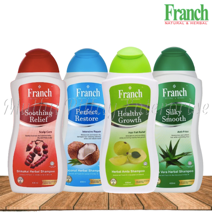 FRANCH HERBAL SHAMPOO (SHIKAKAI / AMLA / COCONUT / ALOE VERA) 400ML ...