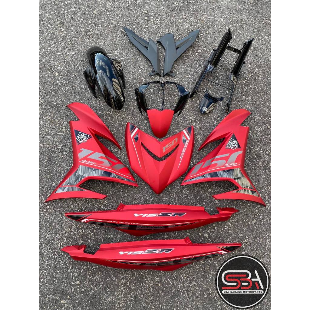 COVERSET BODYSET Y15 Y15ZR YSUKU V2 MDRM3 B176 100% ORIGINAL HLY RED MATTE MERAH FULL HONG LEONG ...