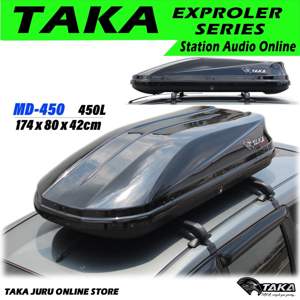 TAKA MD-450 Car Roof Box [Explorer Series] [XL Size] [Glossy Black] Cargo ROOFBOX | Shopee Malaysia