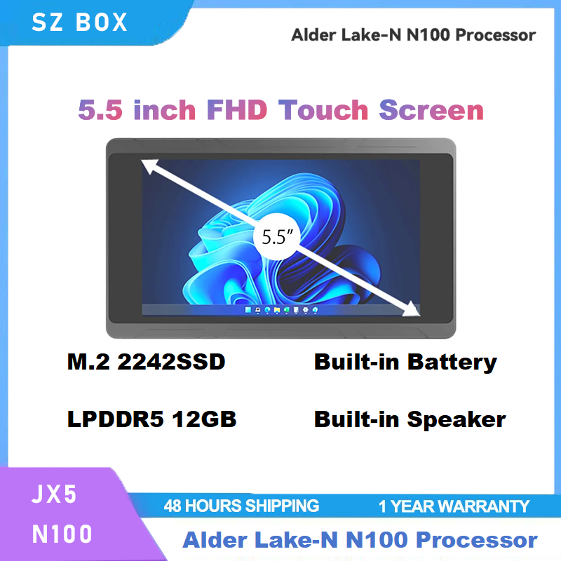 5.5 inch JX5 Alder Lake N100 FHD Touch Screen WIFI6 BT5.2 Win11 LPDDR5 ...