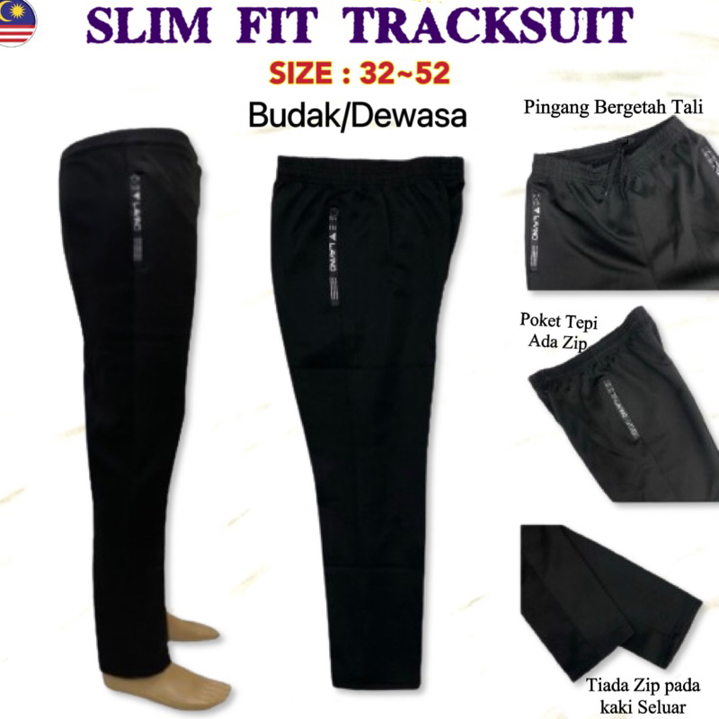 32-52 Track Bottom Slim Fit Budak & Dewasa/ Seluar Sukan Track ...