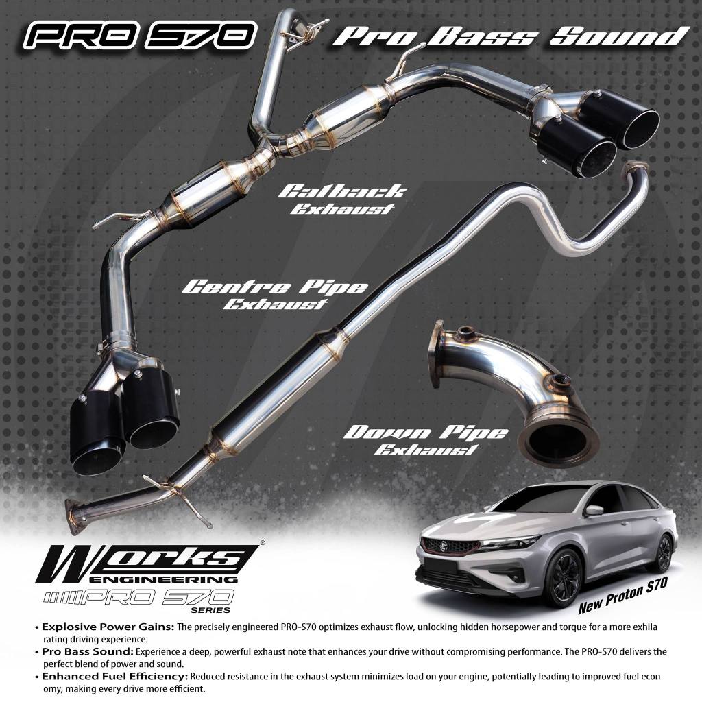 Proton S70 2023+ - Works Engineering Pro Bass Sound Exhaust System ...