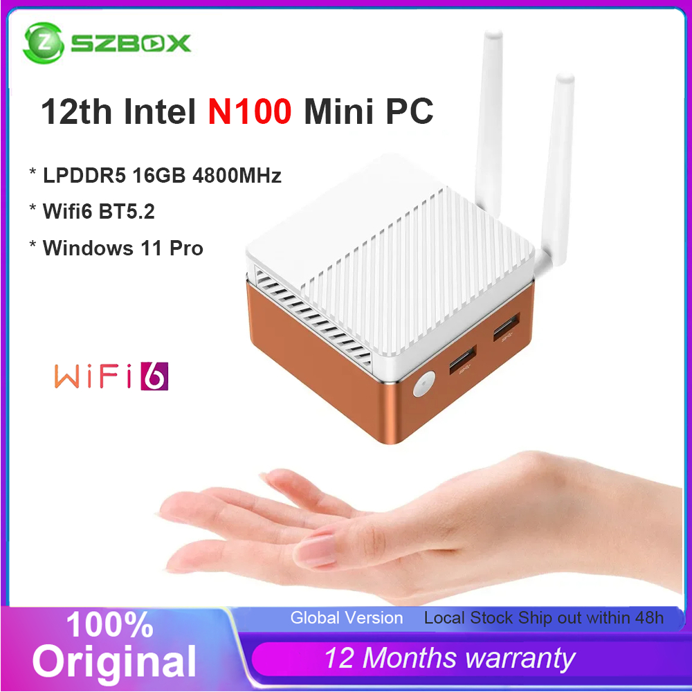 SZBOX 12th Gen Intel Alder lake N100 Mini PC Windows 11 DDR5 4800Mhz ...