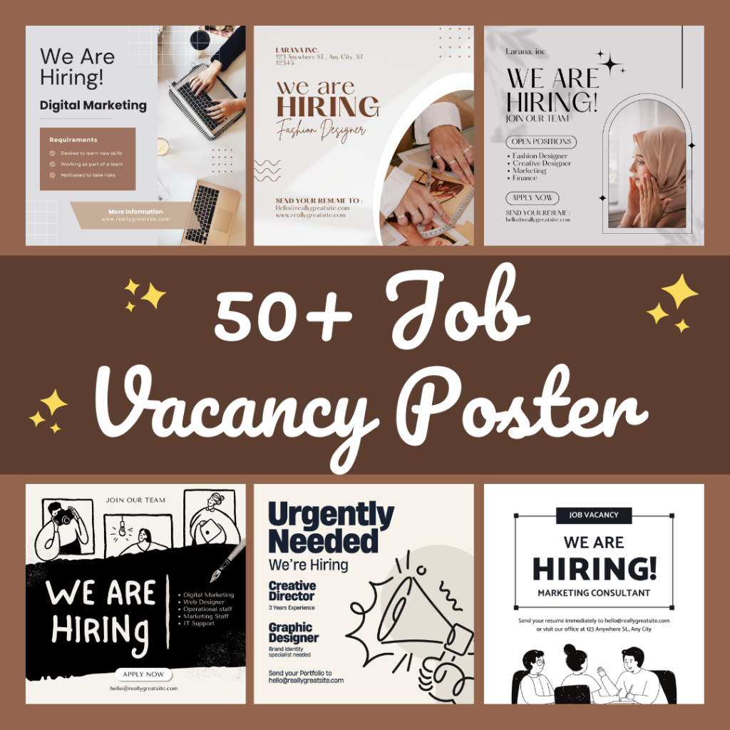 [POSTER TEMPLATE] 50+PCS JOB VACANCY POSTER | Shopee Malaysia