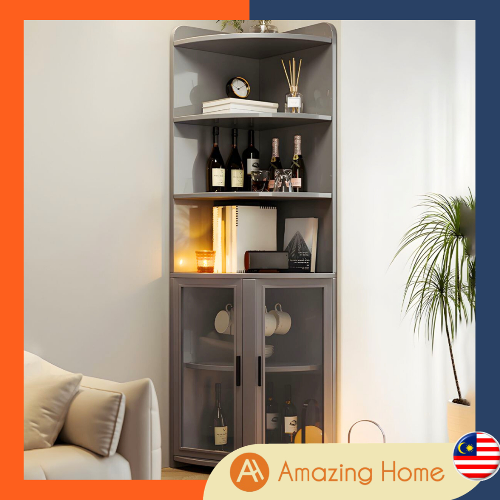 🔥Ready Stock🔥AmazingHome Tall Storage Cabinet Corner Cabinet Shelf ...