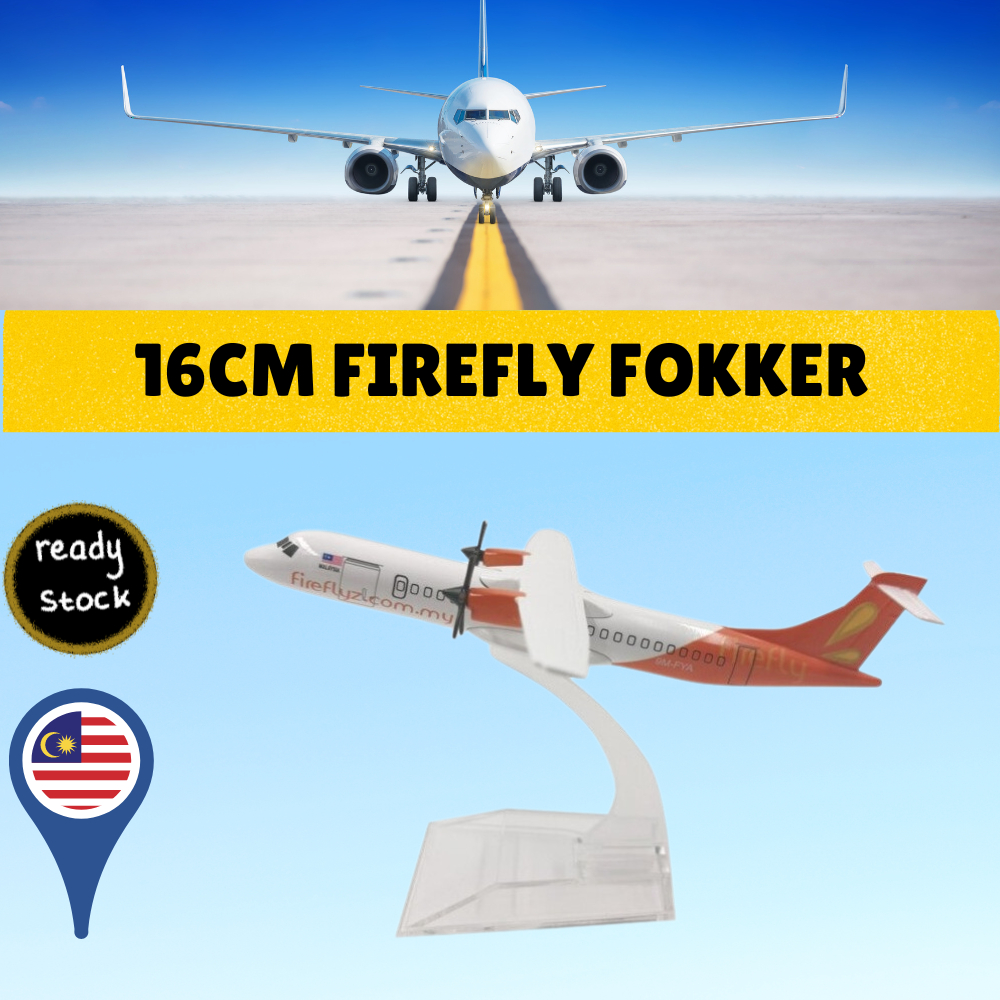 🍀🅔&🅔🍀🇲🇾FIREFLYZ FOKKER CARGO PASSENGER AEROPLANE DIECAST MODEL 16CM ...