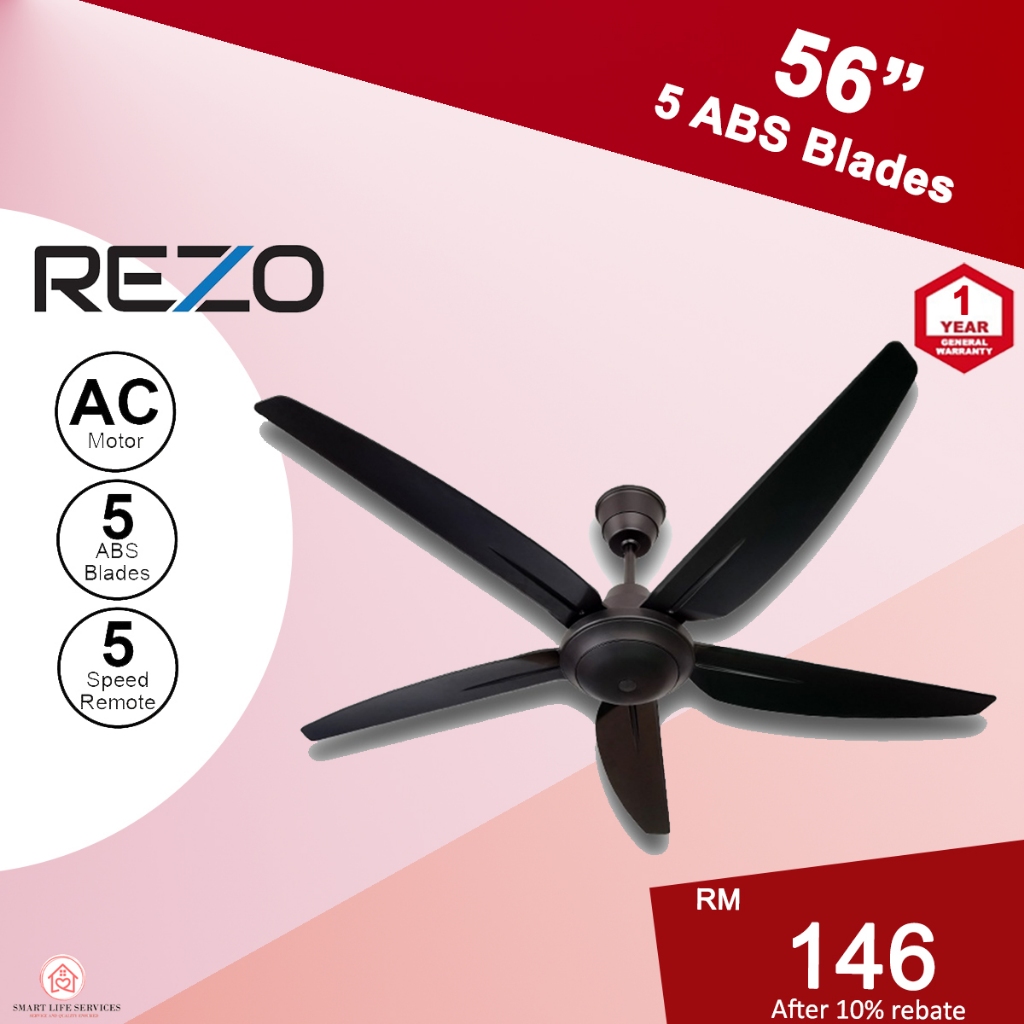 Rezo 56“ Ceiling Fan AC / DC Motor Regural Control / Remote Control ...