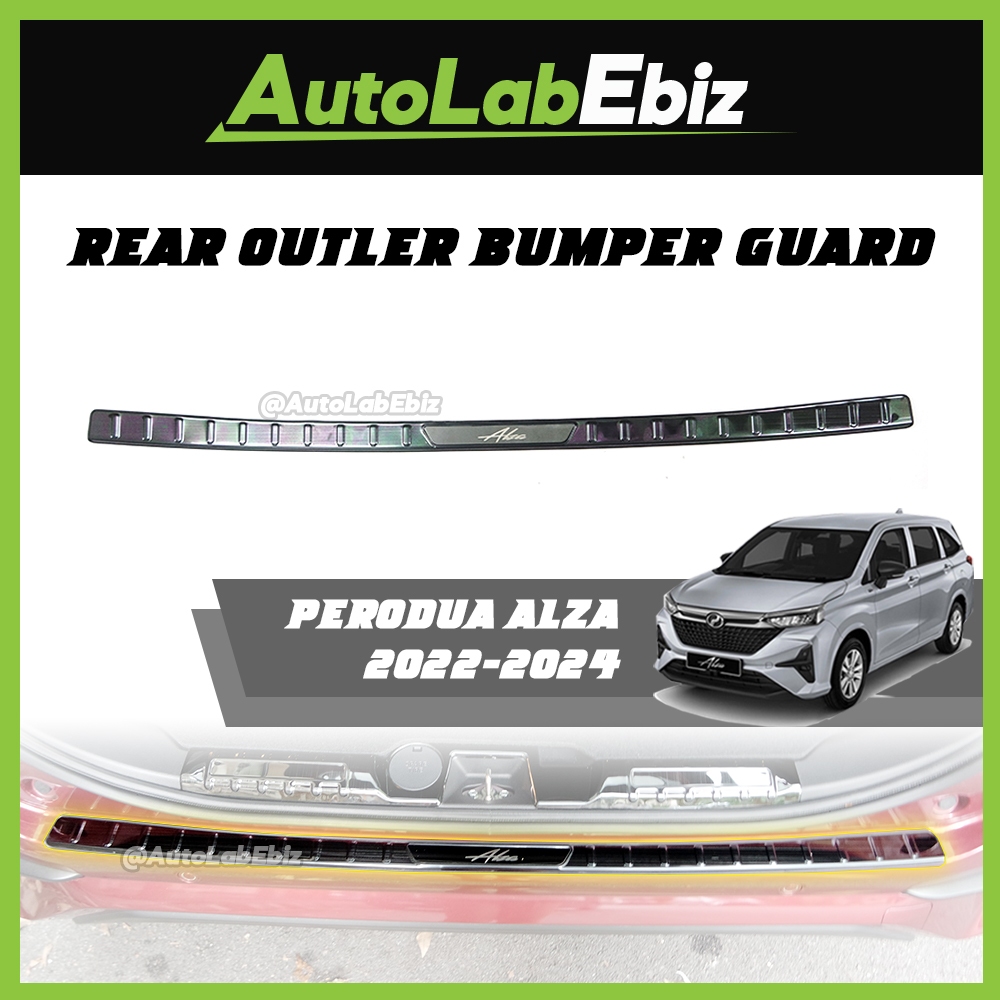 🔥TITANIUM BLACK🔥 Perodua ALZA 2022-2024 Car Rear Bumper Pad Protector ...