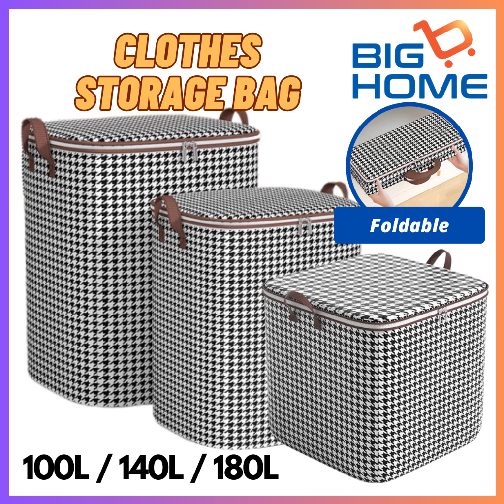 Clothes Storage Bag Foldable Bag Storage Zipper Tempat Simpan Baju Beg ...