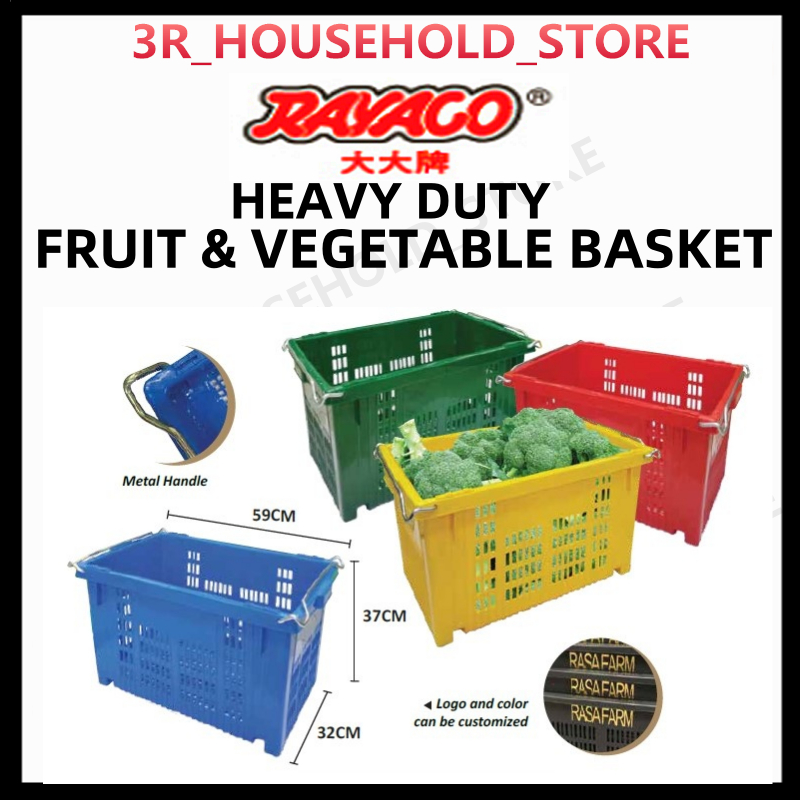 RAYACO Heavy Duty Industrial Stackable Basket With Handle/Durian Basket ...