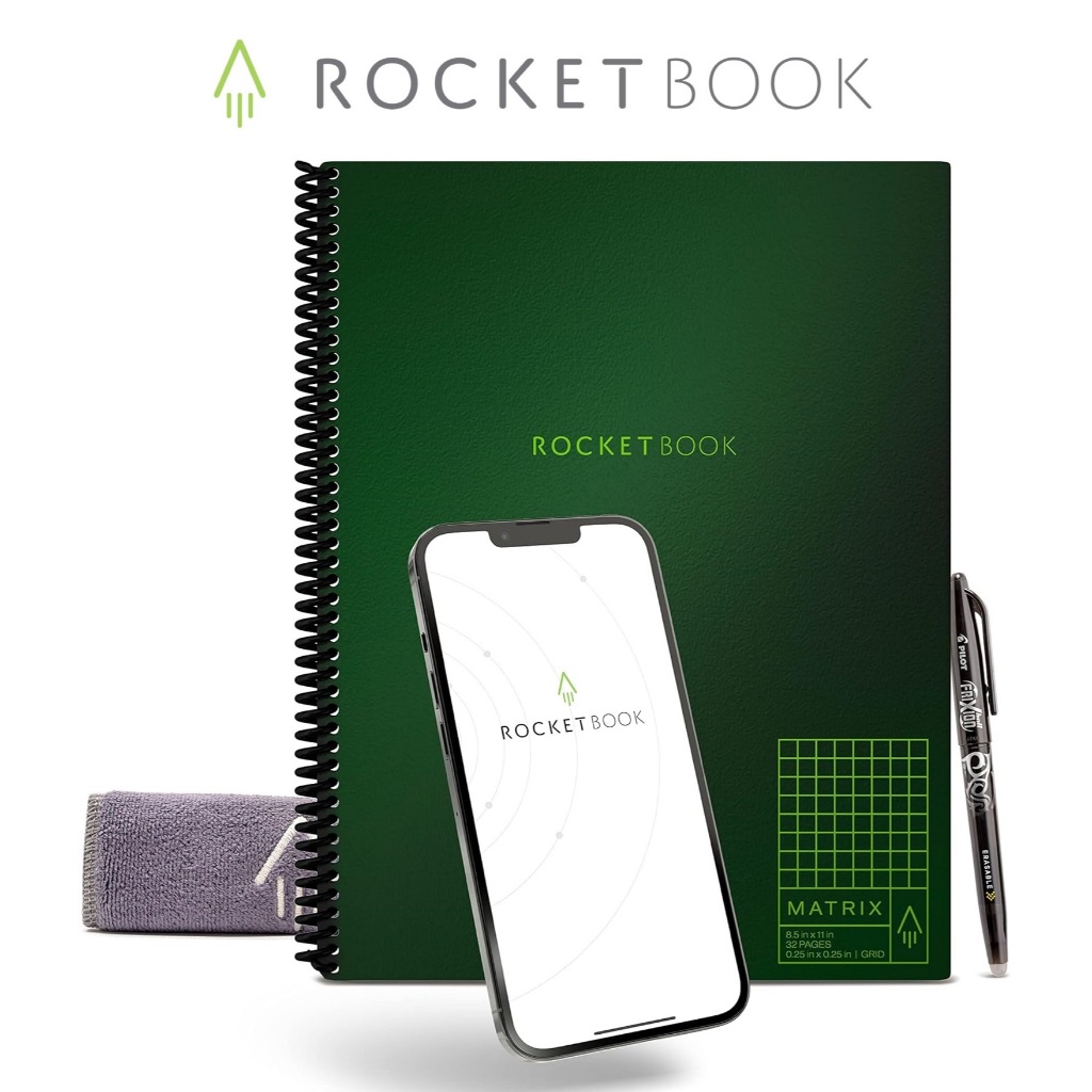 Rocketbook Matrix Smart Reusable Graph Notebook Eco Friendly Digitally Connected Isometric