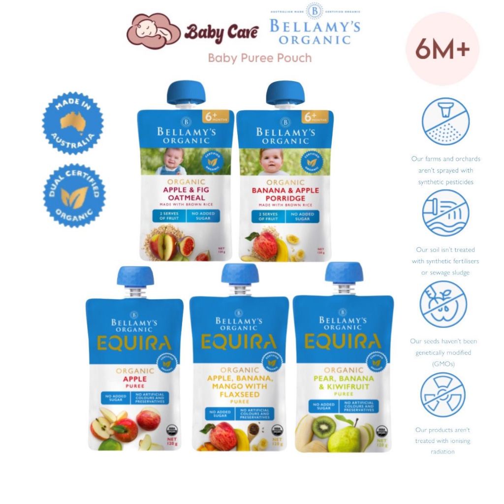 Bellamy's Organic Baby Puree Pouch (100% Fruit Ingredients) | Shopee ...