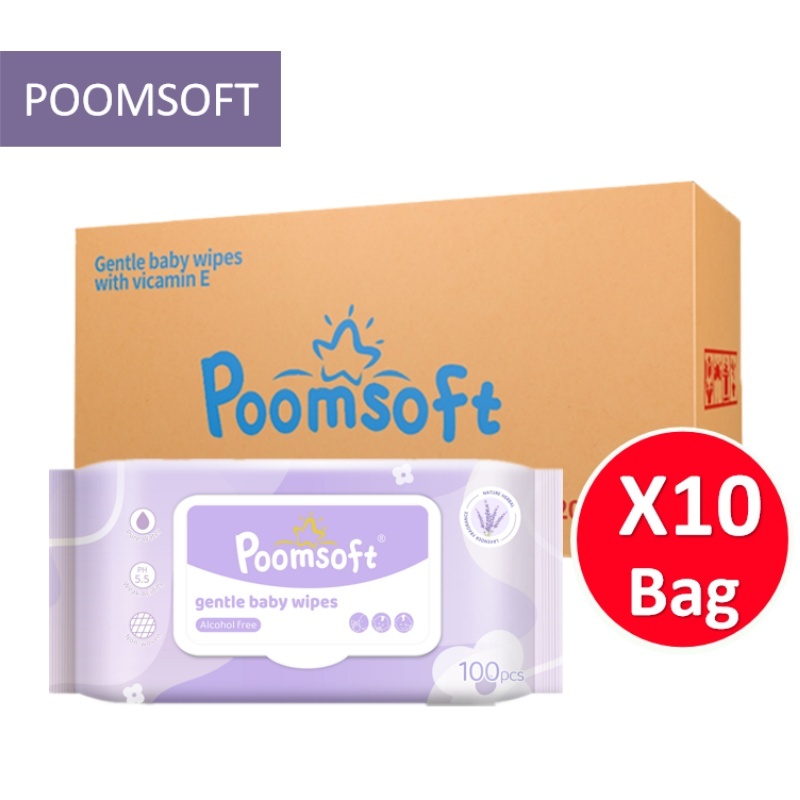 POOMSOFT Non Alcohol Baby Wet Wipes/Lavendar Wet Tissue (10Pack-1000Pcs ...