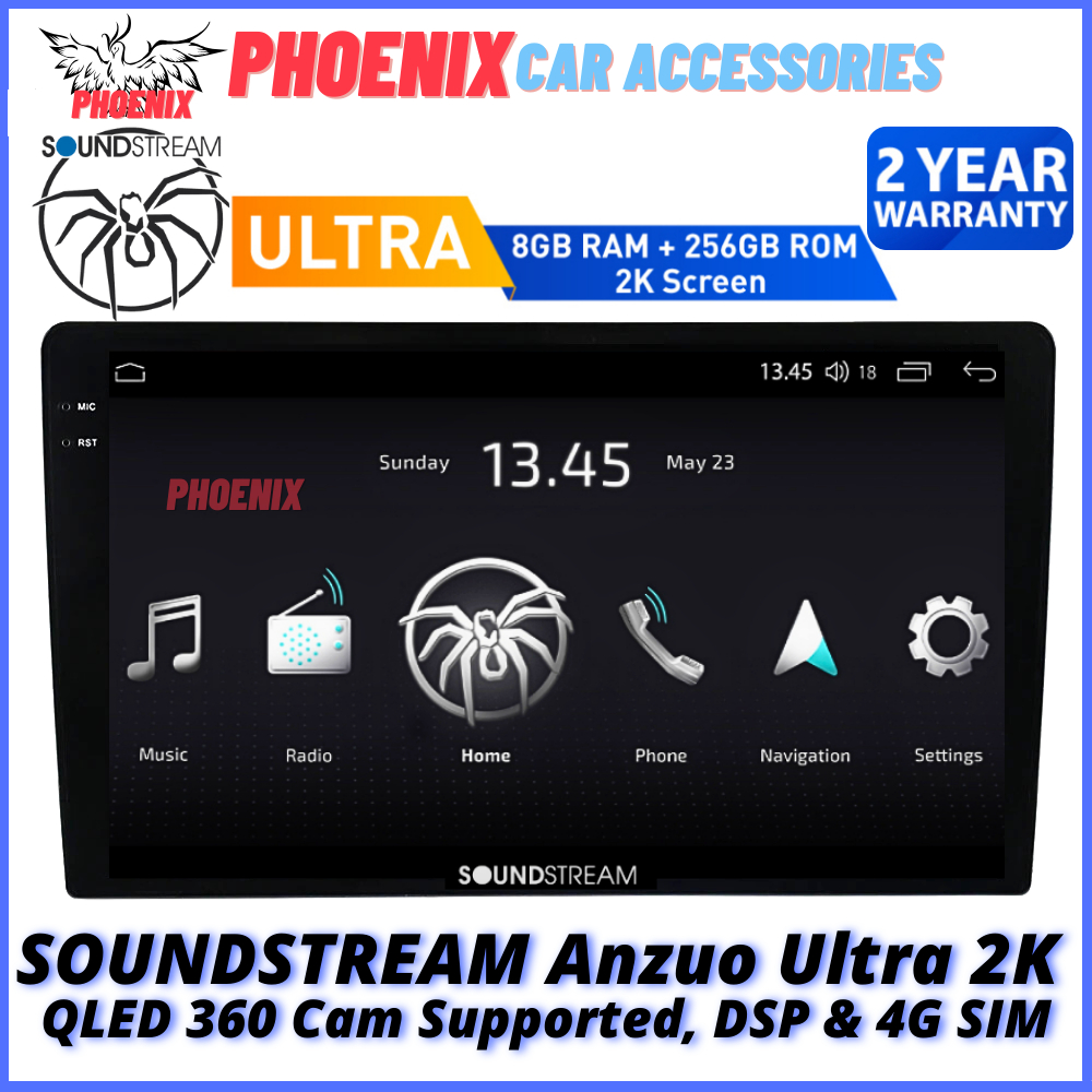 2K QLED Screen 8+256GB ★ SOUNDSTREAM ★ Anzuo Ultra 360 Cam Supported ...