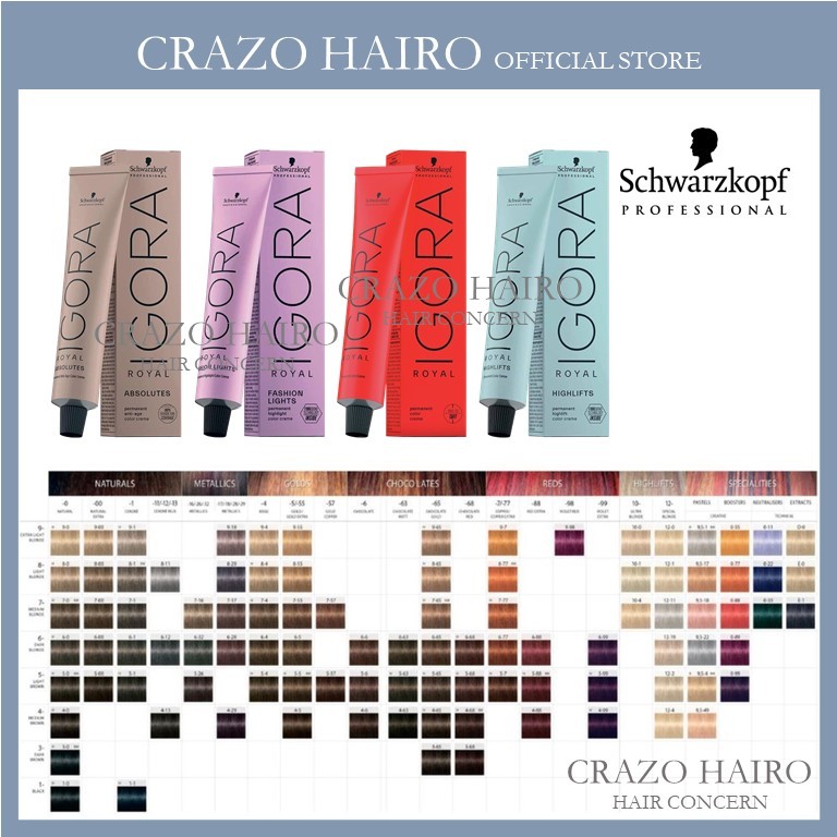 Schwarzkopf IGORA ROYAL Permanent Hair Color Creme 60ml | Shopee Malaysia