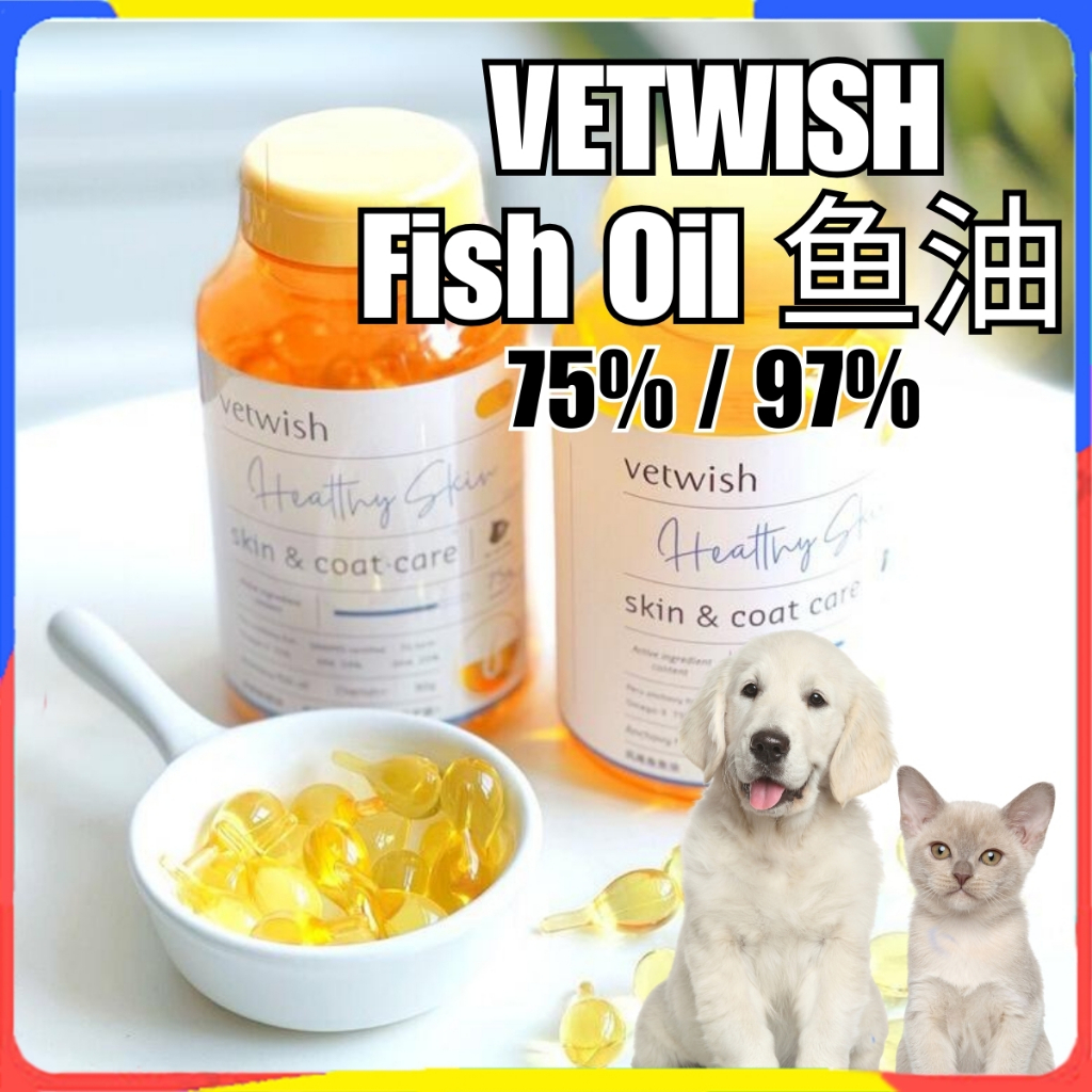 PETSEE VETWISH Fish Oil for Cat Fish Oil for Dog Fish Oil Supplement ...
