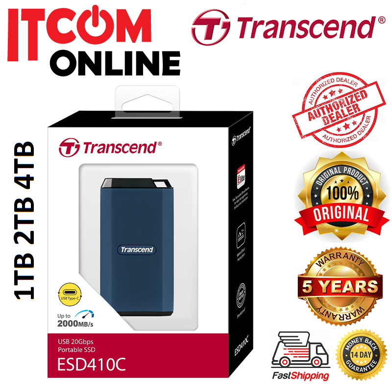 TRANSCEND USB3.2 TYPE-C ESD410C 1TB 2TB 4TB (2000MB/S) EXTERNAL SSD ...