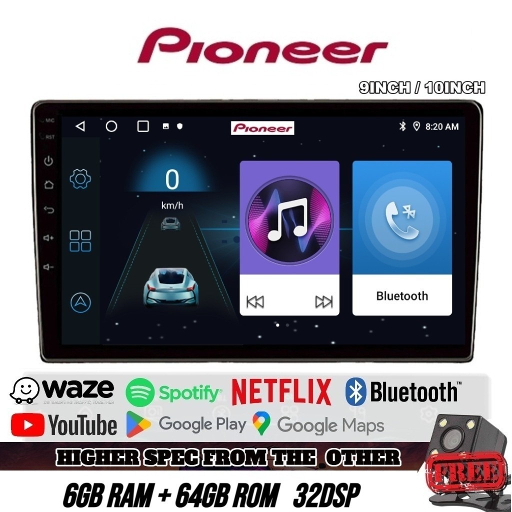[ 6GB RAM+64GB ROM ] Pioneer Android Player 9"10 inch Quad Core Car ...