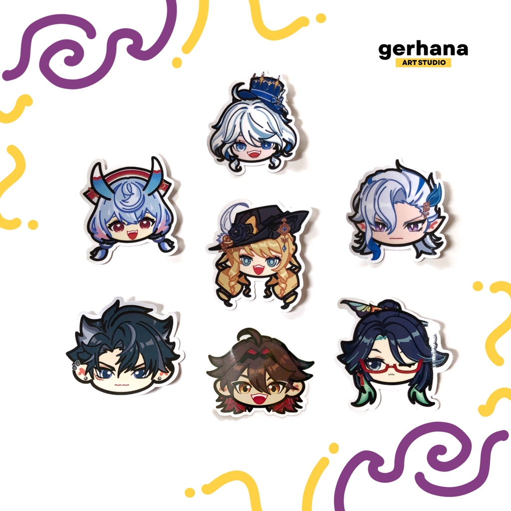Genshin Impact Chibi Sticker | Furina Neuvilette Wriothesley Sigewinne ...