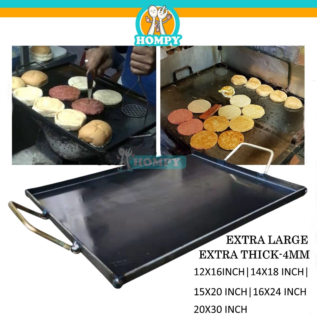 Kuali Burger Empat Segi /Hot Plate Burger/ Thick Burger Plate 4mm ...