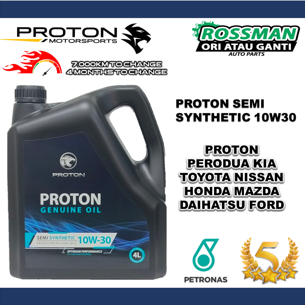 Original Semi Synthetic SP 10W30 10W-30 Proton Saga Persona VVT Iriz ...
