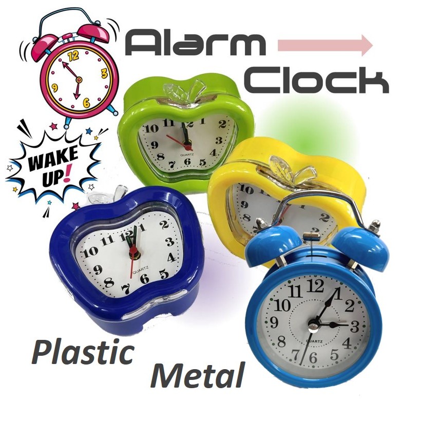 Alarm Clock Apple Design / All Metal Small Bed Compact Travel Quartz ...