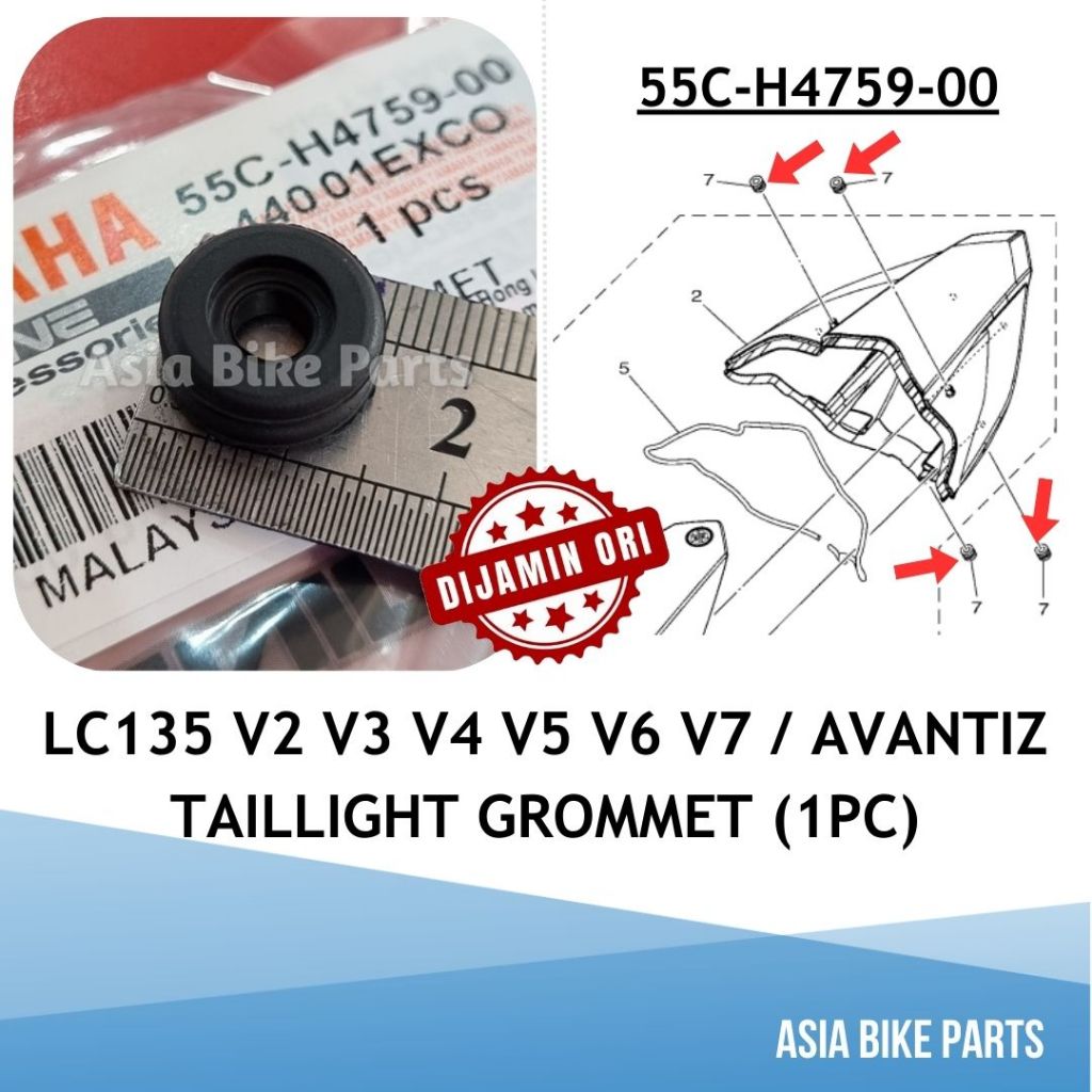 Yamaha Original LC135 V2-V7 / Avantiz Taillight Grommet Lampu Belakang ...