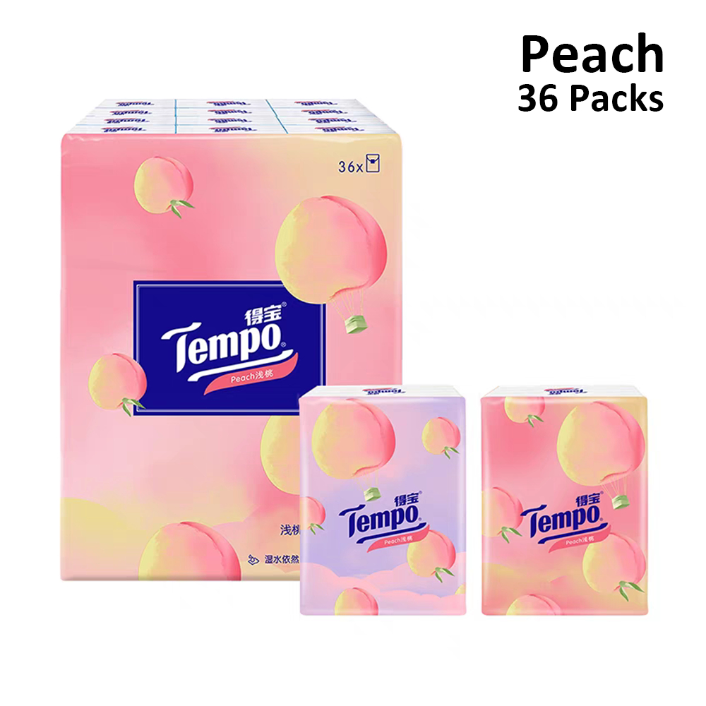 Tempo Pocket Tissue 4 ply | Peach/ Applewood/ Sakura/ Jasmine/ Neutral ...