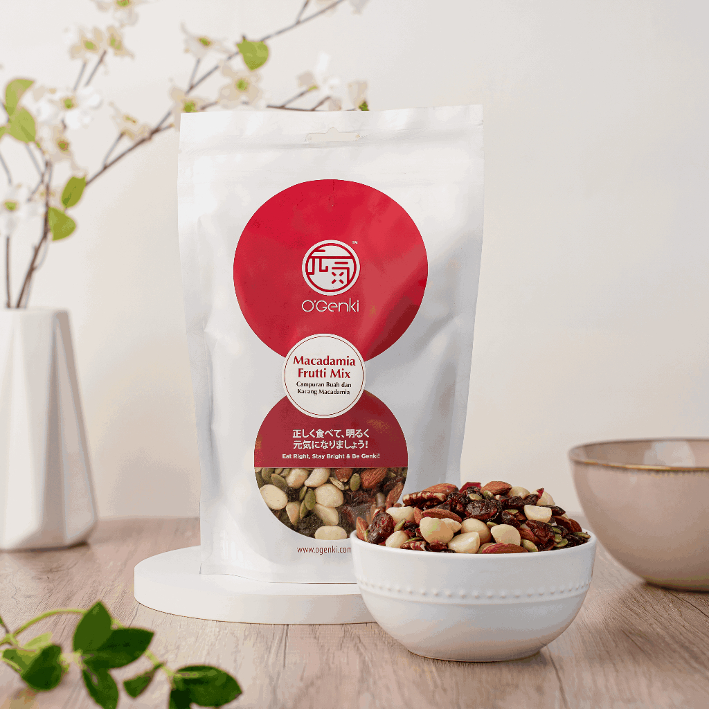 O'Genki Macadamia Frutti Mix (450g) / Dried Fruit and Nut Mix/ Baked ...