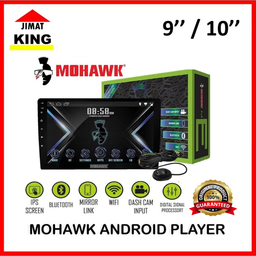 Car Android Player 9'' 10'' Mohawk Android Player Kereta Touchscreen ...