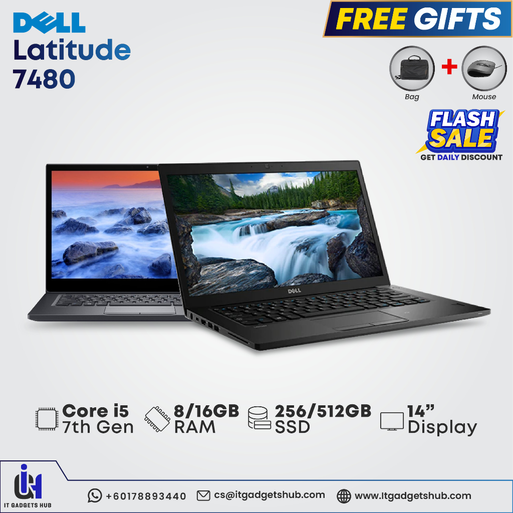 Dell Latitude 7480 Laptop | Intel Core i5-7th Gen 14" Display Size ...