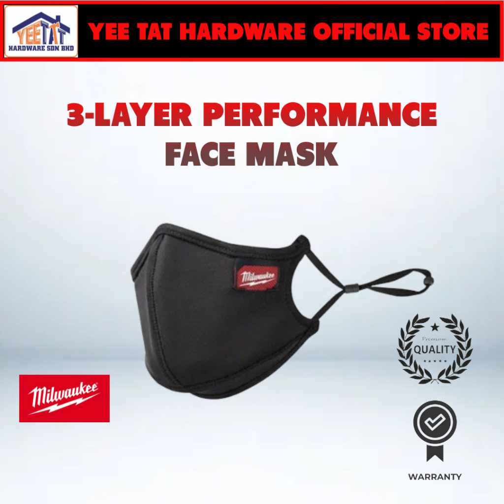 [ MILWAUKEE ] 3-Layer Performance Face Mask (WASHABLE) | Shopee Malaysia