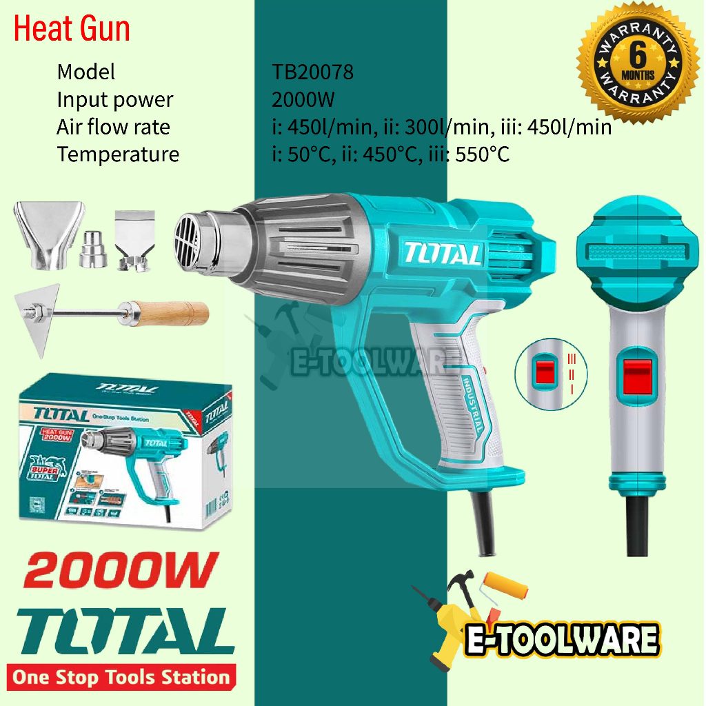 Total TB20078 Heat Gun 2000W | Shopee Malaysia