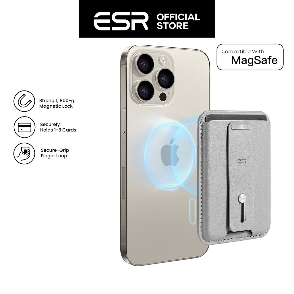 ESR HaloLock Magnetic Vegan Leather Wallet with MagSafe Compatible and ...