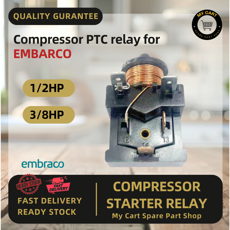 EMBRACO Fridge Freezer Compressor PTC Starter Relay Kompresor Peti ...