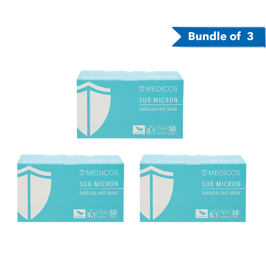 MEDICOS Ultra Soft 4 Ply Sub Micron Surgical Face Mask - Assorted ...