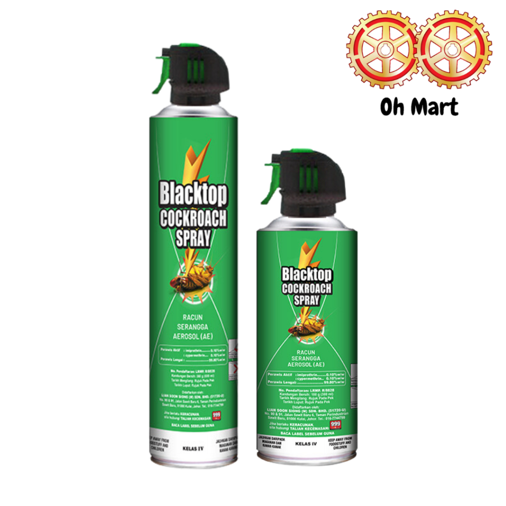 BlackTop Cockroach Spray/ Aerosol Racun Serangga (600ml/300ml) | Shopee ...