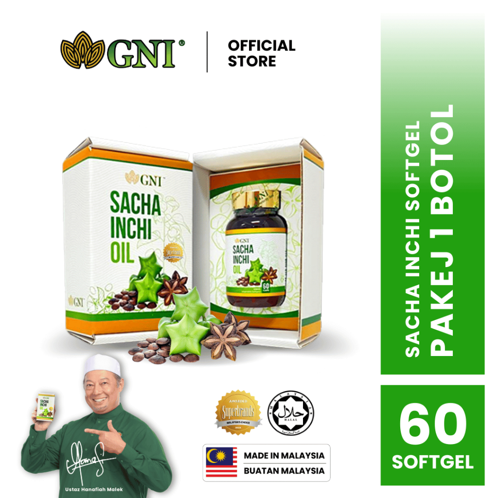 GNI Sacha Inchi Ustaz Hanafi Softgel (1 Botol x 60 Kapsul) | Shopee ...