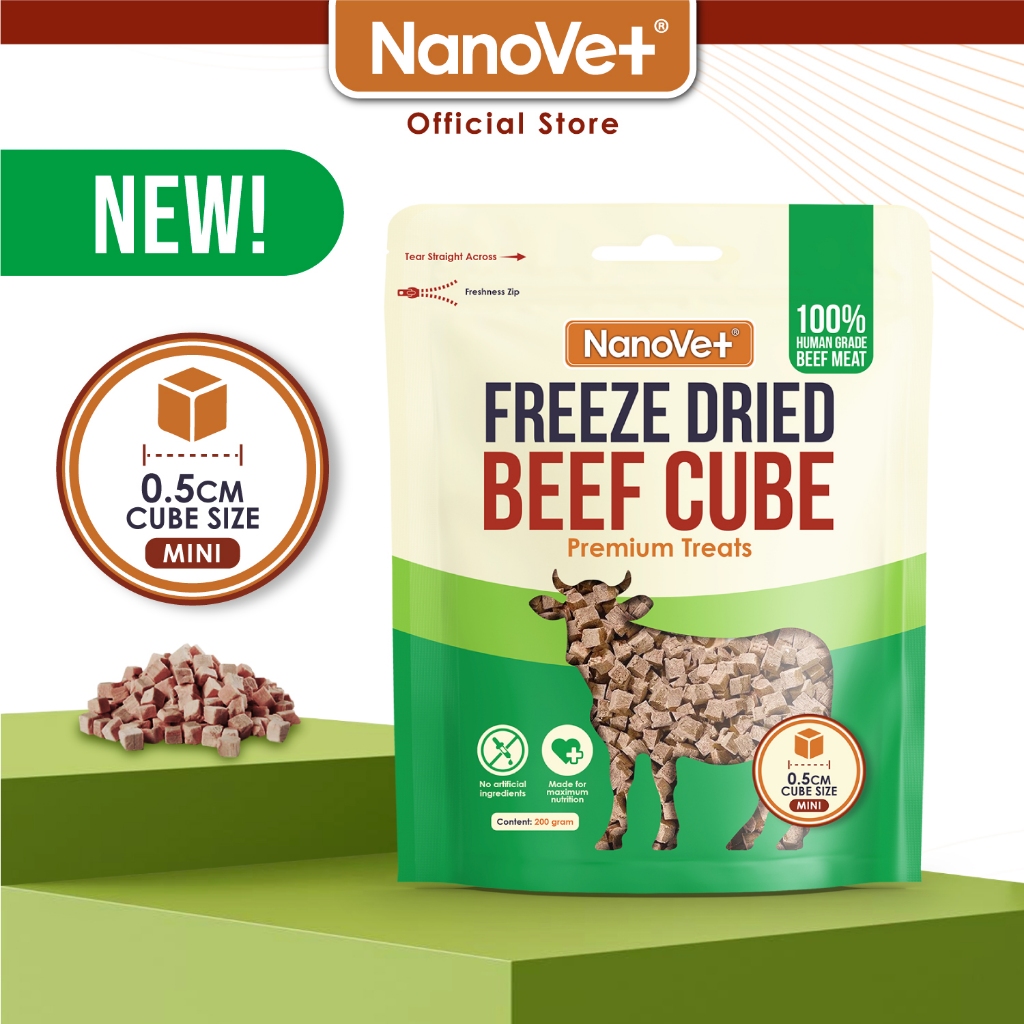 Nanovet® Freeze Dried Beef Cube Premium Treats | Shopee Malaysia