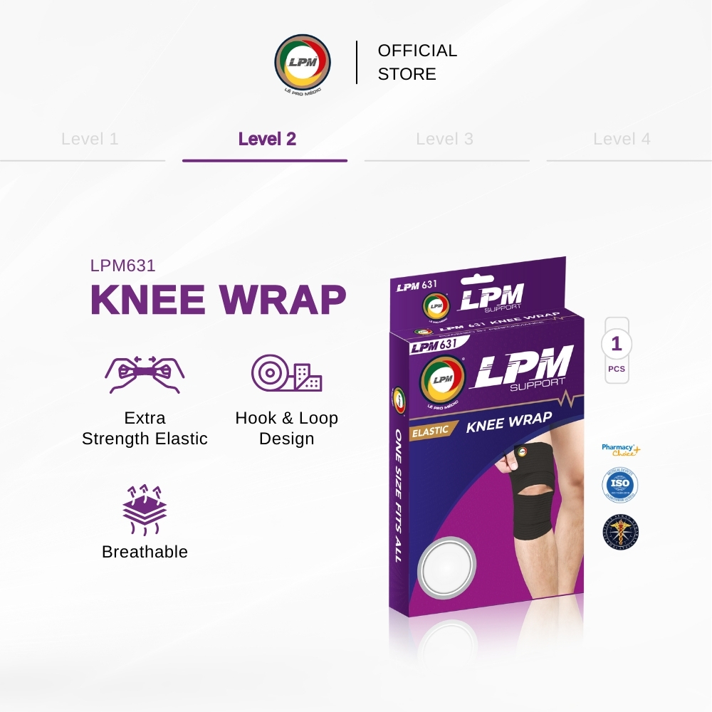 LPM Knee Guard 631 Elastic Adjustable Knee Wrap Breathable Durable Knee ...