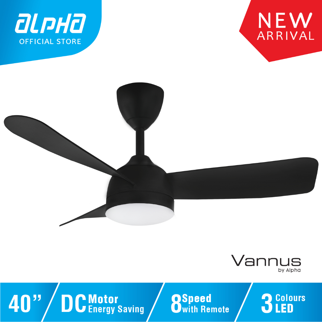 ALPHA Vannus V3 LED 3B DC Motor Ceiling Fan with 3 Blades 8 Speed ...