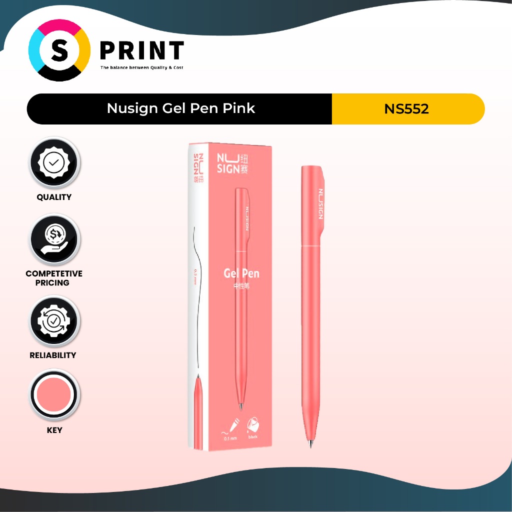 Nusign Gel Pen Pink 0.5mm | Shopee Malaysia