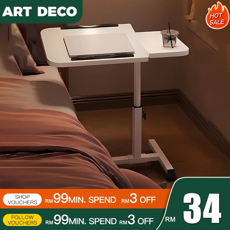 Bedside table Adjustable Height Table Foldable Table Sofa Side Table With Wheels Bed Table ...