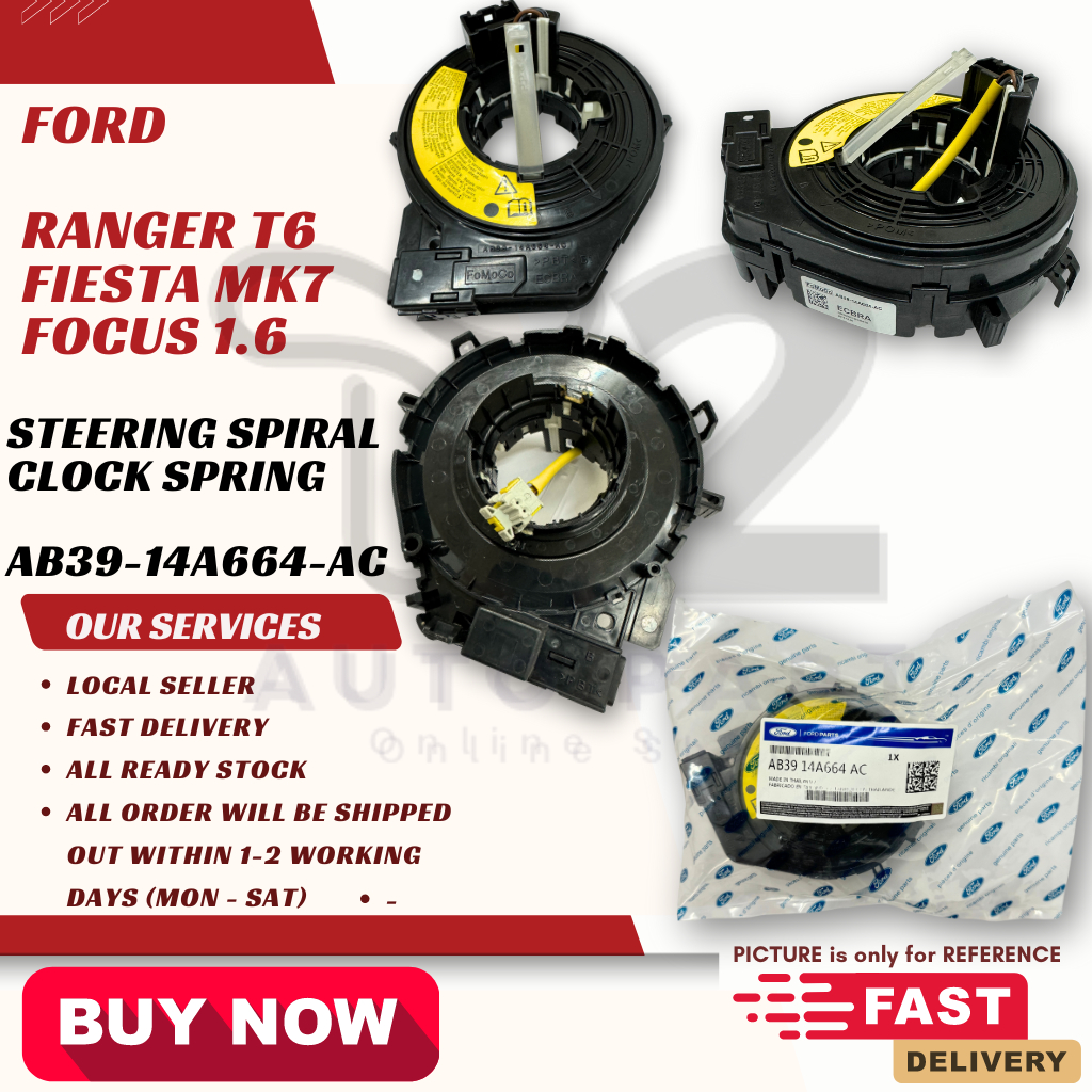 T2 FORD RANGER T6 / FIESTA MK7 / FOCUS 1.6 STEERING SPIRAL CLOCK SPRING ...