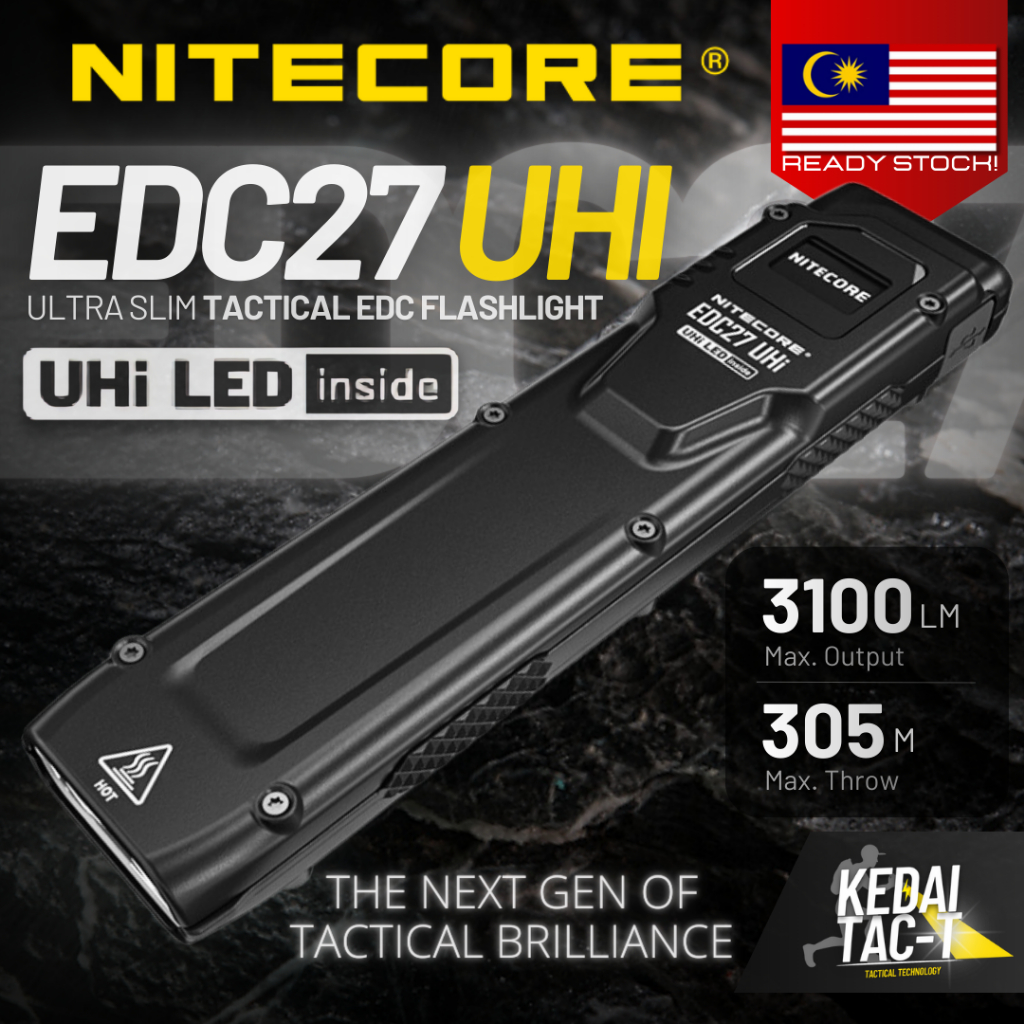 NITECORE EDC27 UHi - 3100 Lumen Ultra Slim Flat EDC Flashlight - ORIGINAL - Ready Stock in ...