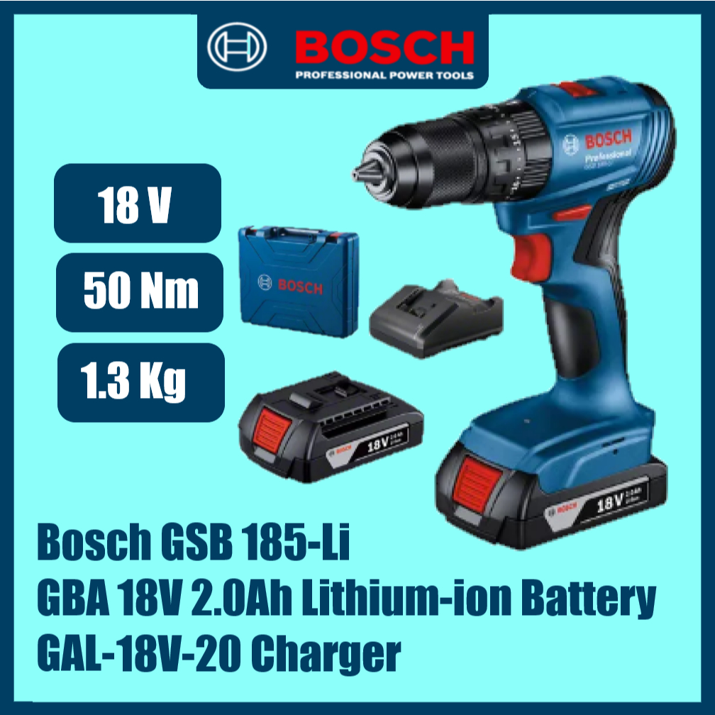 BOSCH GSB 185-LI 18V Professional Cordless Impart Drill Hammer Drill ...