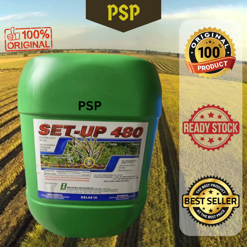SET-UP 480 20L GLYPHOSATE 41% RACUN RUMPAI /RACUN RUMPUT LALANG/RACUN ...