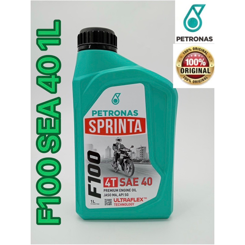 [PACKING BARU] 100% ORIGINAL PETRONAS 4T SPRINTA F100 SAE40 MINYAK MOTOR | Shopee Malaysia