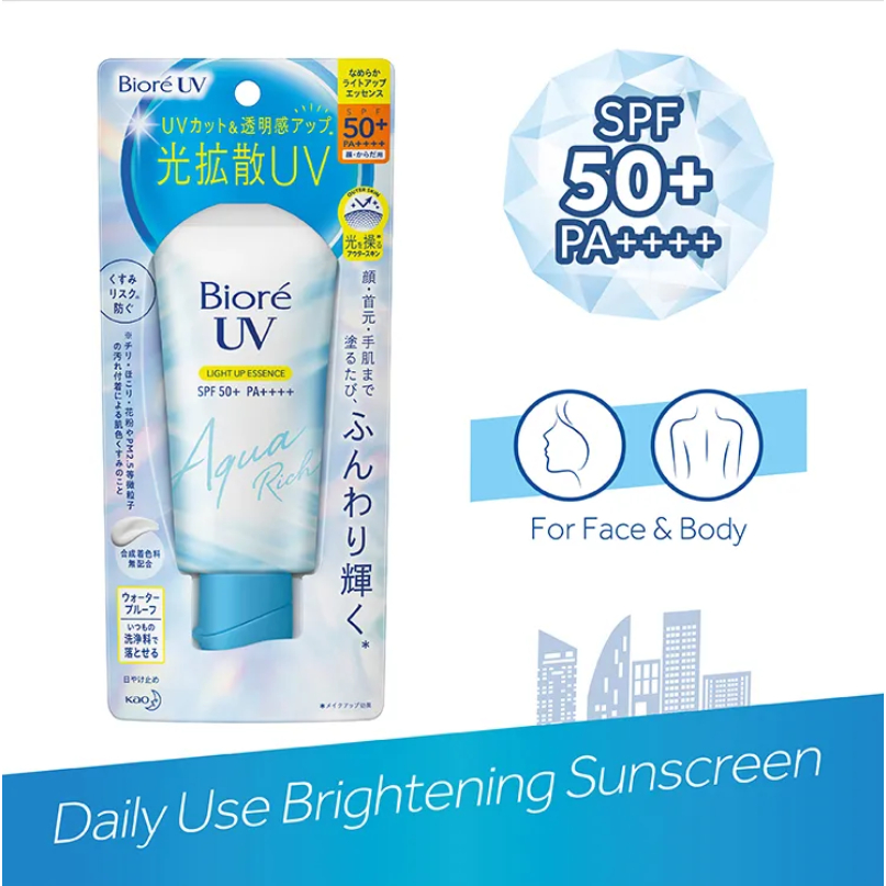 CLEARANCE 】BIORE UV Aqua Rich Light Up Essence SPF 50+ PA++++ (70g) | (mfg:25052021) | | Shopee ...